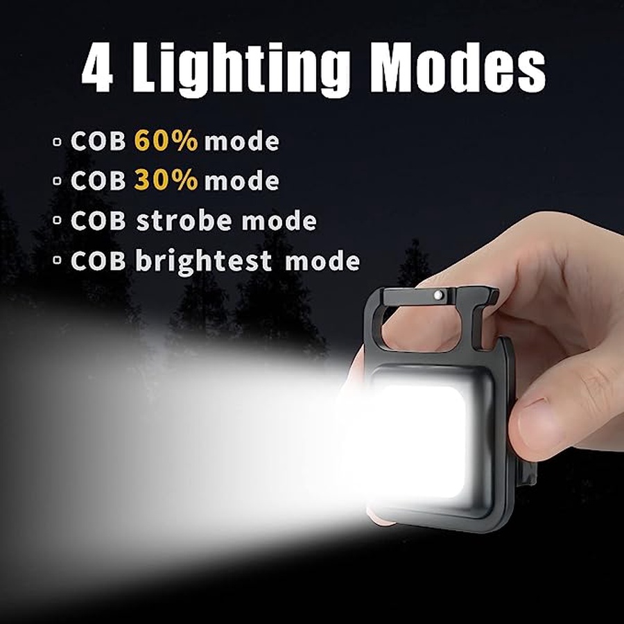 Tiokkss COB Small Flashlights Rechargeable 1000 Lumens Keychain Mini ...
