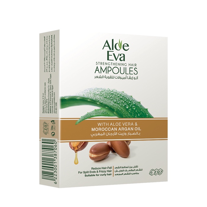 ALOE EVA STRENGTHENING HAIR AMPOULES WITH ALOE VERA AND MOROCCAN ARGAN ...