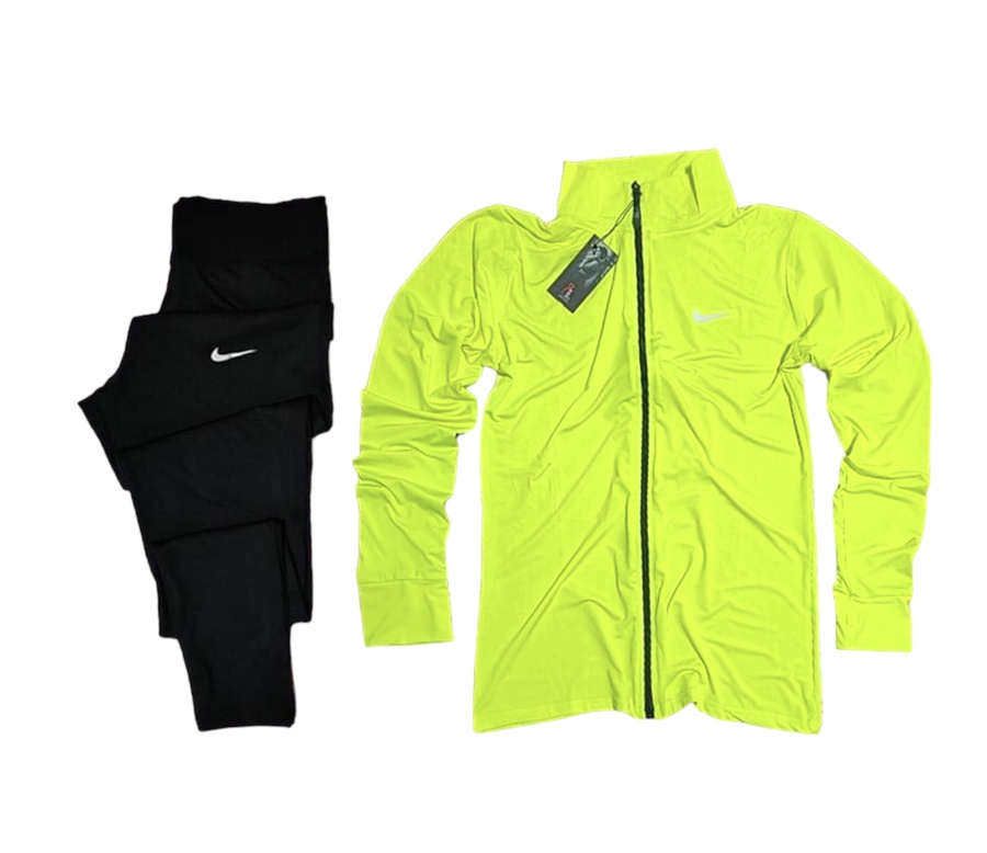 Long Zipper model - Sports Suit long sleeve -Phosphorous yellow