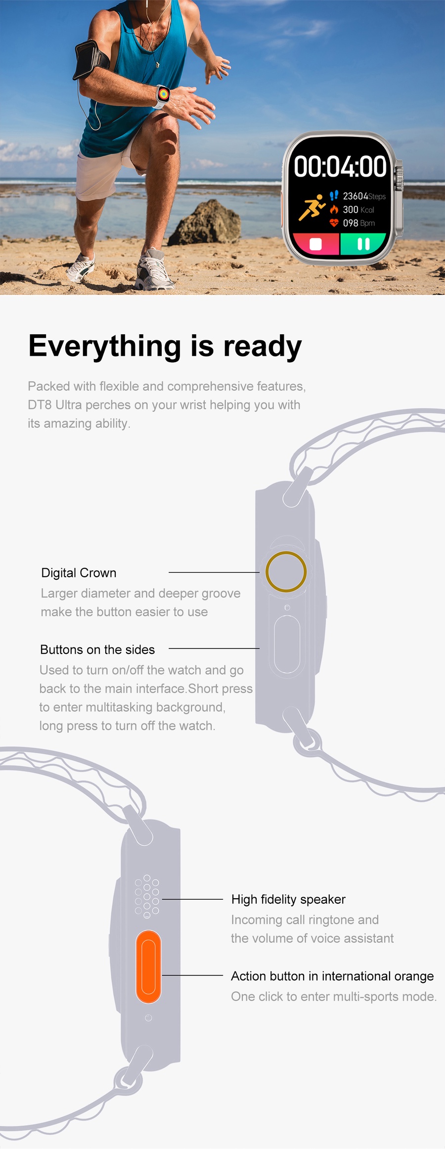 ساعة سمارت T3000 Ultra