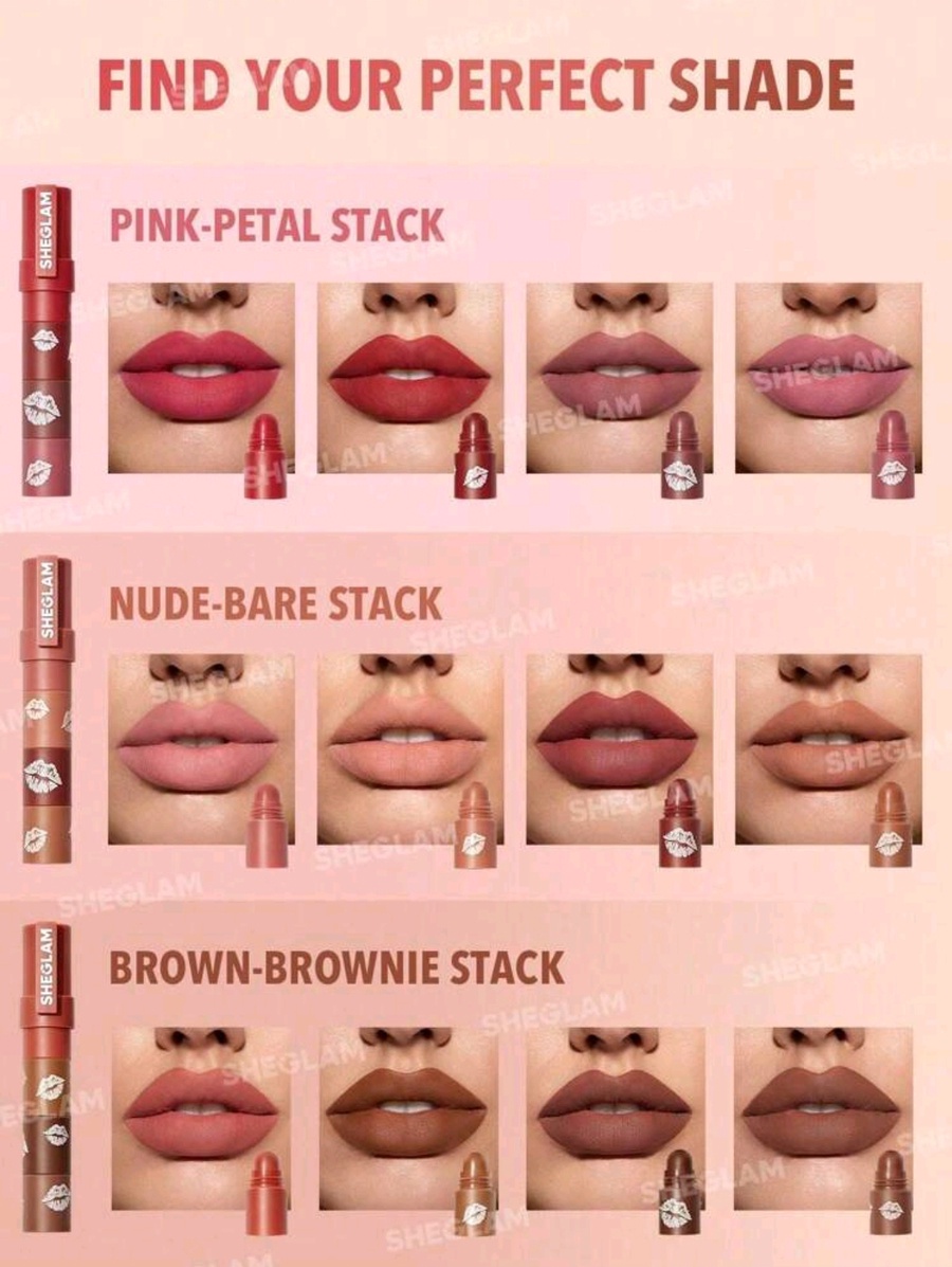 SHEGLAM Mega Lip Stacks Stack 4 In 1 Creamy-Matte