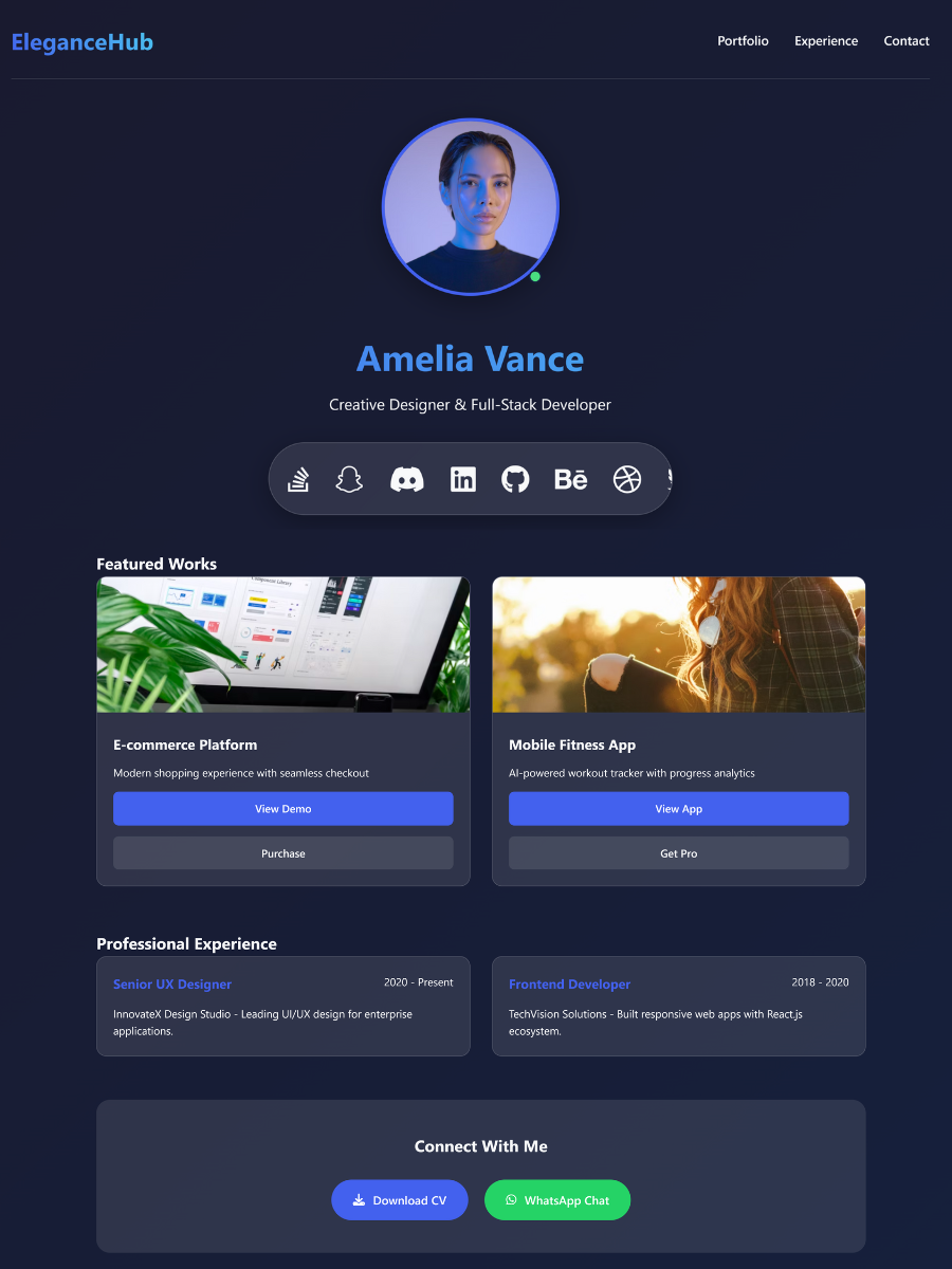 Elegant Portfolio Showcase - Profile Template